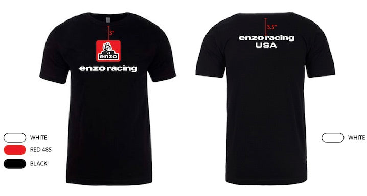 "CLASSIC" ENZO RACING BLACK WITH RED T SHIRT – Enzo Racing Apparel